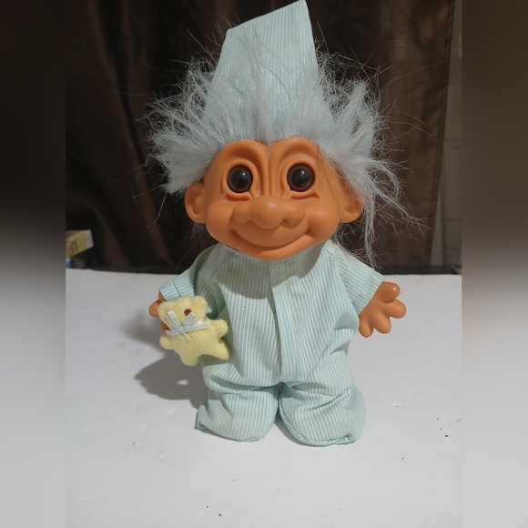 Russ | Toys | Vintage 8 Russ Boy Troll Doll Blue Pajamas Night Cap Hat ...